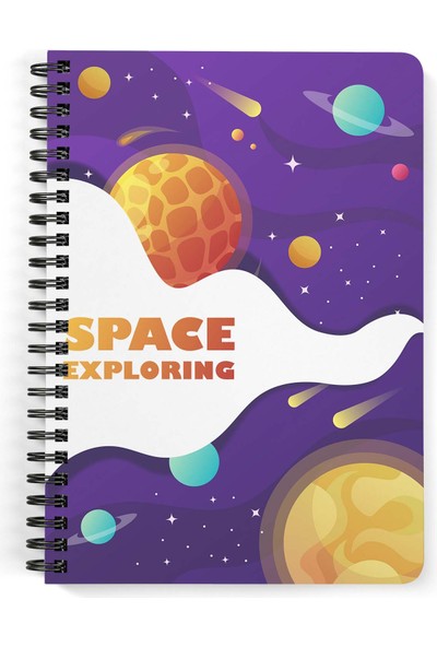 Rowalsi Uzay Baskılı Ahşap Kapaklı Defter 15X20 cm DFT575