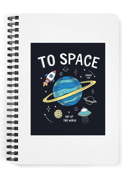 Rowalsi To Space Baskılı Ahşap Kapaklı Defter 15X20 cm DFT1984