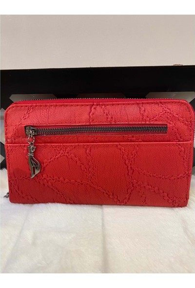 Azra Fashion Bayan Suni Deri Cüzdan M15 - Kırmızı - Tek Beden