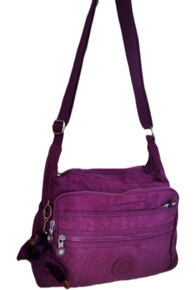 Charo Garcia Krinkıl Kumaş Pembe Kadın Postacı Çantası