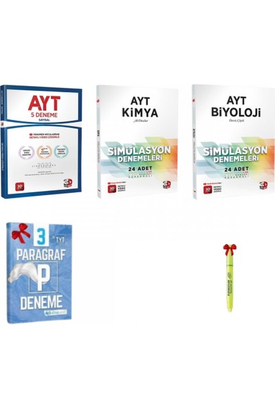 3D Yayınları AYT 5'li Sayısal, AYT Kimya ve Biyoloji Deneme Tamamı Video Çözümlü 3D Yayınları AYT 5'li Sayısal, AYT Kimya ve Biyoloji Deneme Tamamı Video Çözümlü