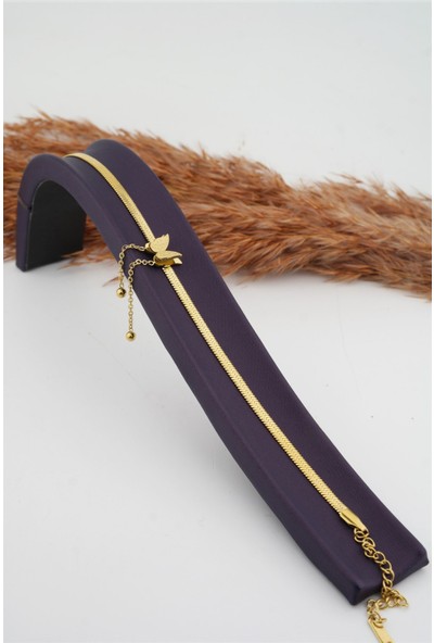 By Zeyna Aksesuar Kadın Kararmaz Kelebek Figürlü Çelik Halhal By Zeyna Aksesuar Kadın Kararmaz Kelebek Figürlü Çelik Halhal