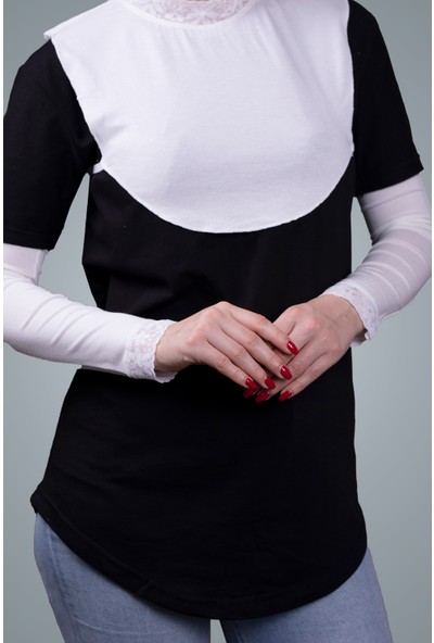 Hürrem Bone Krem Tesettür Boyunluk Viskon Kumaş Yaka Dantelli 1004_40 Hürrem Bone Krem Tesettür Boyunluk Viskon Kumaş Yaka Dantelli 1004_40