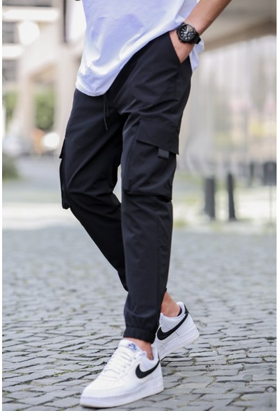 Madmext Siyah Kargo Cep Erkek Jogger Pantolon 5461 Madmext Siyah Kargo Cep Erkek Jogger Pantolon 5461