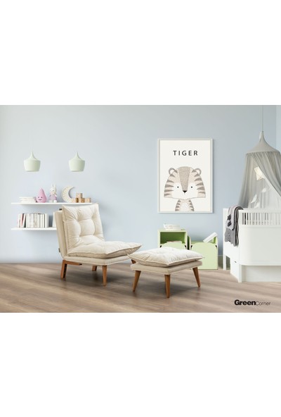 Green Corner Orchy Yataklı Puflu Berjer