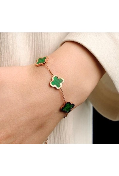 Stainless Steel Yaprak Temalı Çelik Bileklik