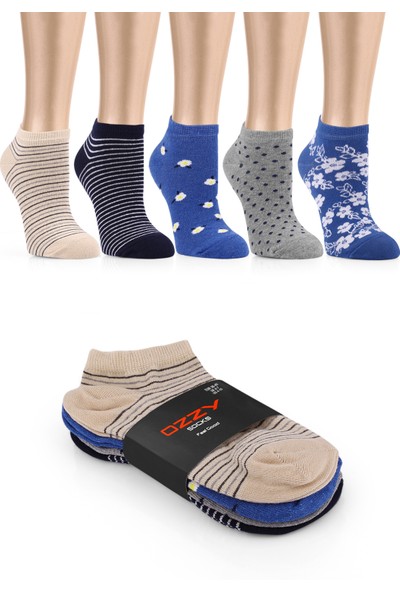Ozzy Socks 5 Çift Eğlenceli Desenler Kadın Patik Çorap OZZYP004