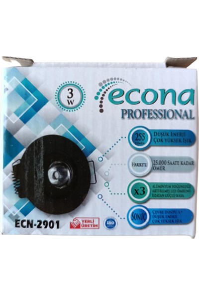 3W LED Manda Spot Siyah 3000K 3W LED Manda Spot Siyah 3000K