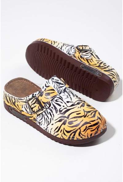 Aziz Şahin Shoes Desenli Ortopedik Kalın Tabanlı Terlik