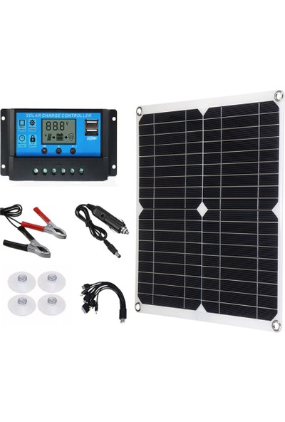 KKmoon 18V 25W Monokristal Güneş Paneli Kiti Çift USB Cep (Yurt Dışından) KKmoon 18V 25W Monokristal Güneş Paneli Kiti Çift USB Cep (Yurt Dışından)