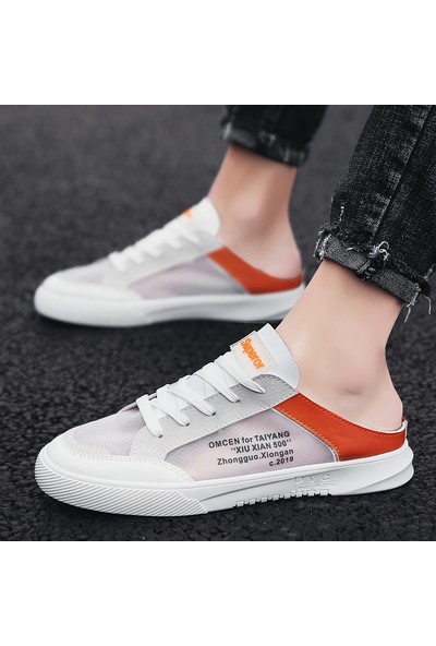 KIN Aşınmaya Dayanıklı Erkek Spor Ayakkabısı - Gri / Turuncu (Yurt Dışından)