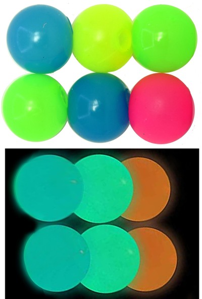 UDATOYS Fosforlu Yapışkan Tavan Topu Karanlıkta Parlayan Neon Sukuşi Top 6lı Set UDATOYS Fosforlu Yapışkan Tavan Topu Karanlıkta Parlayan Neon Sukuşi Top 6lı Set