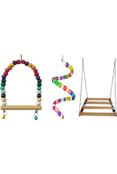 Pamepaw Muhabbet Kuşu ve Papağanlar Için Salıncak Oyuncak Seti Pamepaw Muhabbet Kuşu ve Papağanlar Için Salıncak Oyuncak Seti