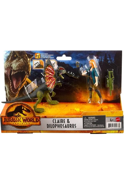 Mattel Jurrasic World Jurassic World Karakter ve Dinozor Figürü Paketi Claire & Dilophosaurus