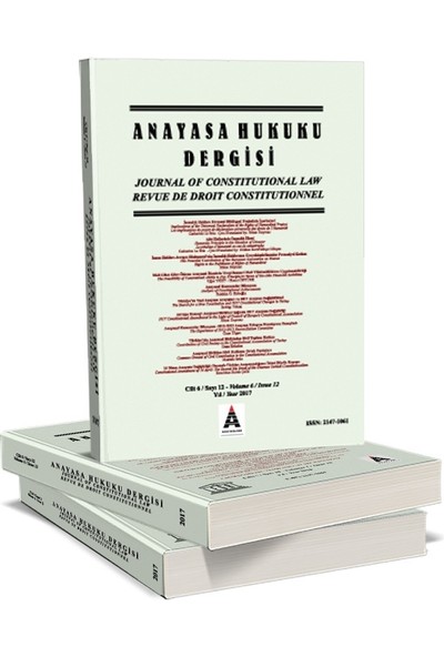 Anayasa Hukuku Dergisi 2019 Yılı 1 Takım 2 Sayı Anayasa Hukuku Dergisi 2019 Yılı 1 Takım 2 Sayı