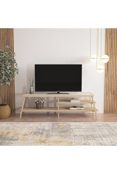 Brady Mobilya Elegant Çift Katlı Tv Ünitesi-Beyaz Brady Mobilya Elegant Çift Katlı Tv Ünitesi-Beyaz