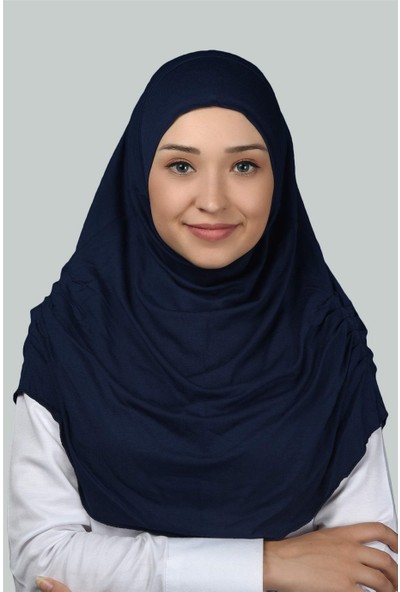 Al-Tobeh Desen Lastikli Pratik Eşarp - Açık Lacivert Al-Tobeh Desen Lastikli Pratik Eşarp - Açık Lacivert