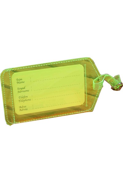 IRMAK Sarı Neon Pvc Valız Etıketı (10 Adet)
