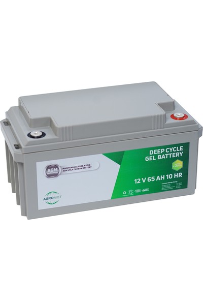 Agromot 12V 65 Ah Jel Akü Deep Cycle Nano Carbon Agm Battery Agromot 12V 65 Ah Jel Akü Deep Cycle Nano Carbon Agm Battery