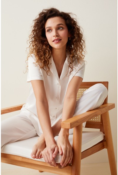 Penti Bridal Glitter Satin Gömlek Pantolon Pijama Takımı