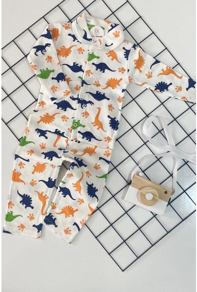 Bebeciburada Dinozor Baskılı Fitilli Bebek Ikili Takım