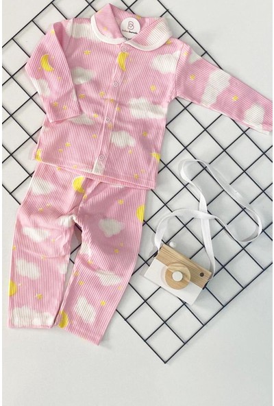 Bebeciburada Bulut Baskılı Fitilli Bebek Ikili Takım