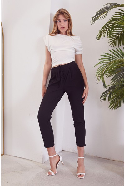 Foremia Bel Lastikli Pantolon-Siyah