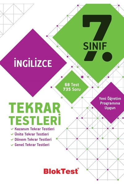 7.sınıf Bloktest Ingilizce Tekrar Testleri 7.sınıf Bloktest Ingilizce Tekrar Testleri
