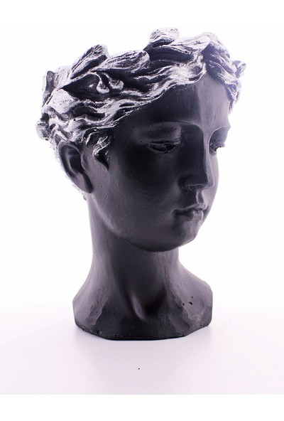 Büyük Boy Yunan Helen Model Saksı, Kalemlik 23 cm Gümüş