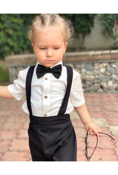 Ares Kids Fashion Siyah Salopet Takım