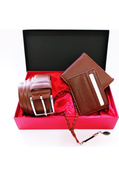 Cüzdan Kemer Kartlık Hediye Kutusu Kahverengi- 01F