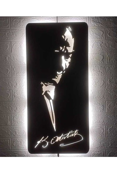 Laviyosa LED Işıklı Dekoratif Tablo Işıklı Duvar Dekoru Atatürk Tablo Laviyosa LED Işıklı Dekoratif Tablo Işıklı Duvar Dekoru Atatürk Tablo