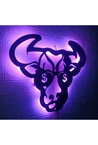 Laviyosa Salon,yatak Odası Dekor LED Işıklı Dekoratif Tablo Işıklı Duvar Dekoru Boğa Tablo Laviyosa Salon,yatak Odası Dekor LED Işıklı Dekoratif Tablo Işıklı Duvar Dekoru Boğa Tablo