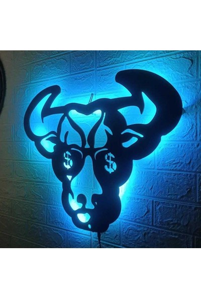 Laviyosa Salon,yatak Odası Dekor LED Işıklı Dekoratif Tablo Işıklı Duvar Dekoru Boğa Tablo Laviyosa Salon,yatak Odası Dekor LED Işıklı Dekoratif Tablo Işıklı Duvar Dekoru Boğa Tablo