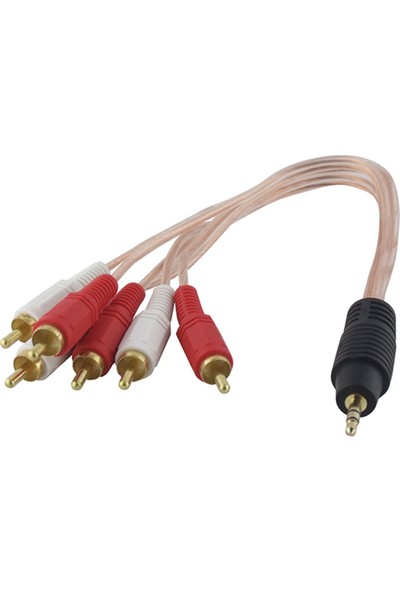 Elektromer 3.5 mm Stereo Erkek / 6 Rca Erkek 5+1 Kablo Elektromer 3.5 mm Stereo Erkek / 6 Rca Erkek 5+1 Kablo