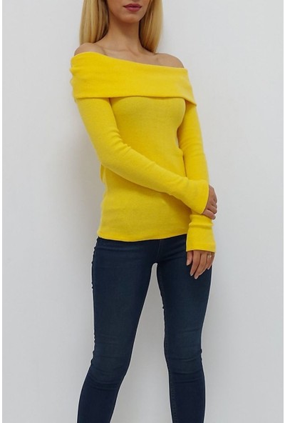 Amazeus Kayık Yaka Bluz Sarı Amazeus Kayık Yaka Bluz Sarı