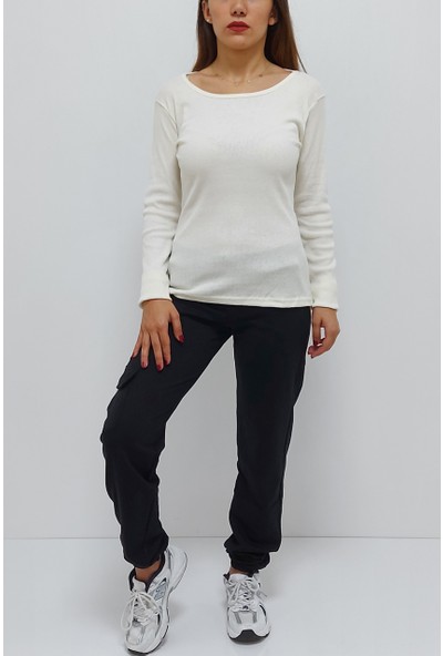 Daha Yok Mu Bisklet Yaka Kazak Beyaz