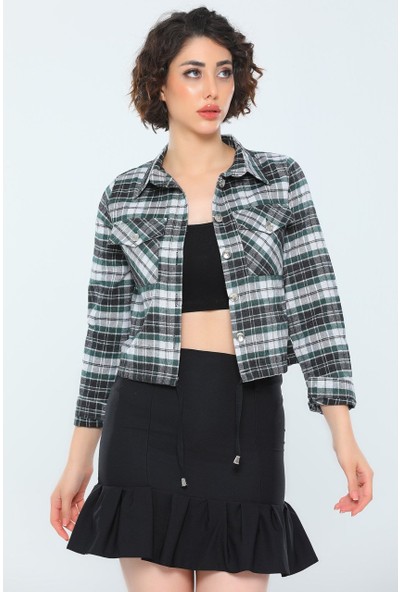 Daha Yok Mu Çift Cepli Ekose Desenli Alt Ipli Gömlek Yeşil Daha Yok Mu Çift Cepli Ekose Desenli Alt Ipli Gömlek Yeşil