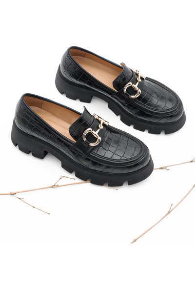 Marjin Kadın Loafer Kalın Taban Zincirli Günlük Ayakkabı Iyona Marjin Kadın Loafer Kalın Taban Zincirli Günlük Ayakkabı Iyona