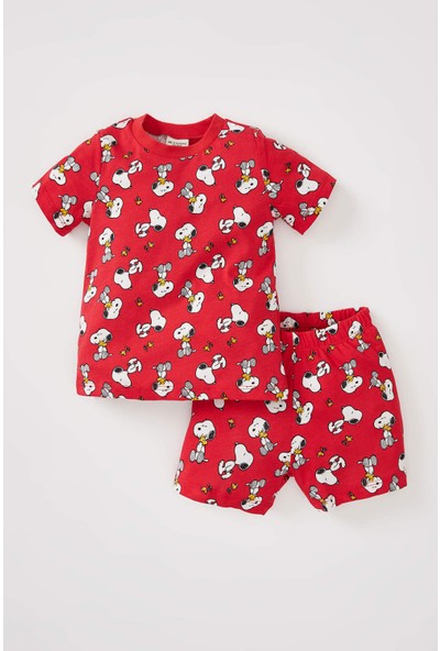 DeFacto Erkek Bebek Snoopy Lisanslı Regular Fit Pijama Takımı Y0290A222SM DeFacto Erkek Bebek Snoopy Lisanslı Regular Fit Pijama Takımı Y0290A222SM