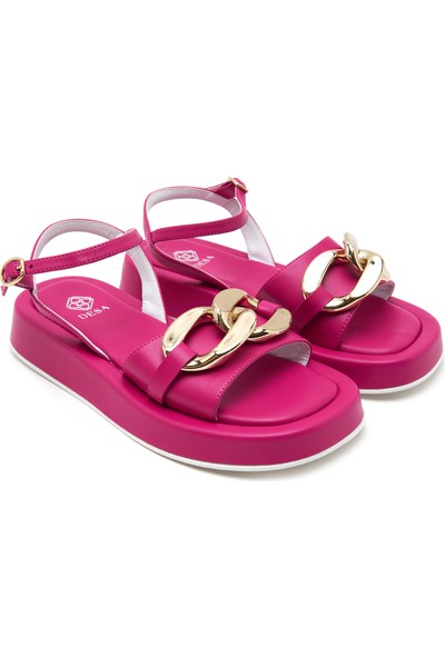 Wanna Fuşya Kadın Zincirli Sandalet