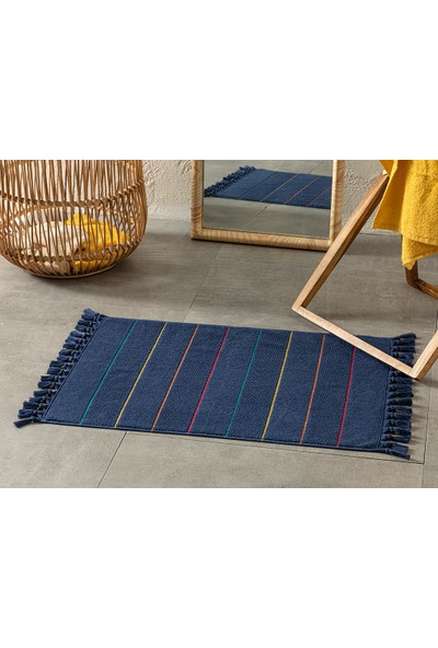 English Home Farah Pamuklu Jakarlı Ayak Havlusu 50 x 70 cm Lacivert English Home Farah Pamuklu Jakarlı Ayak Havlusu 50 x 70 cm Lacivert