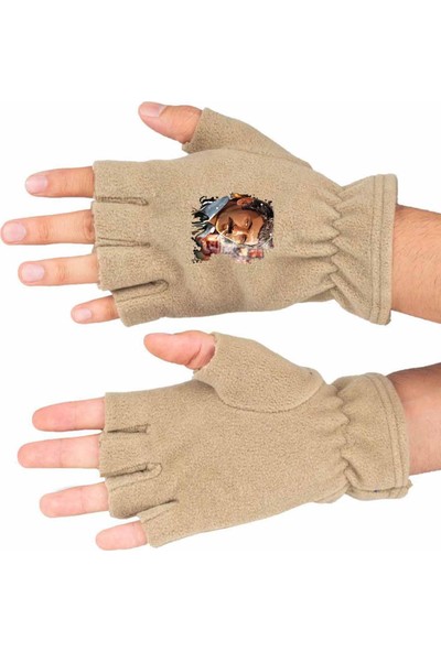 Rowalsi Yılmaz Güney Baskılı Kışlık Kesik Polar Eldiven BLL1024