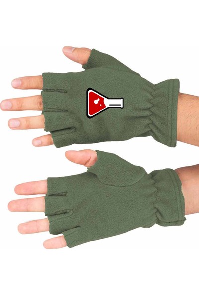 Rowalsi Kimya Baskılı Kışlık Kesik Polar Eldiven BLL2901