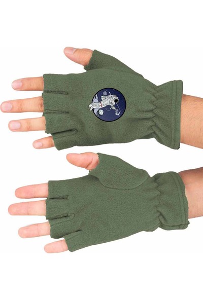 Rowalsi Astronot Baskılı Kışlık Kesik Polar Eldiven BLL2875