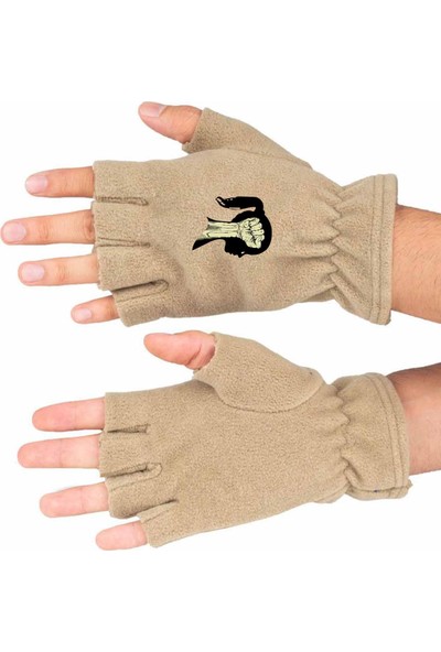 Rowalsi Direniş Baskılı Kışlık Kesik Polar Eldiven BLL232