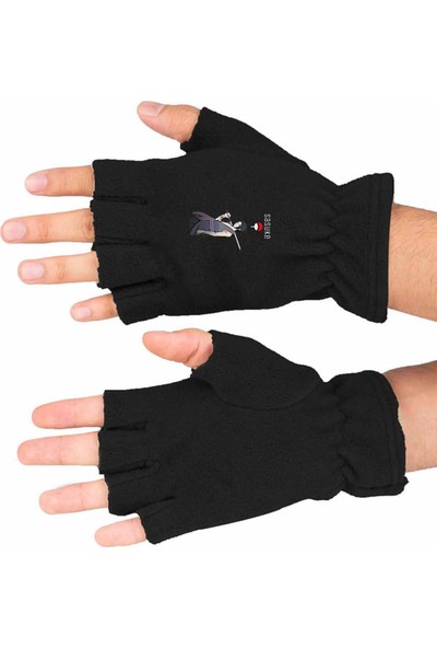 Rowalsi Sasuke Baskılı Kışlık Kesik Polar Eldiven BLL2374 Rowalsi Sasuke Baskılı Kışlık Kesik Polar Eldiven BLL2374