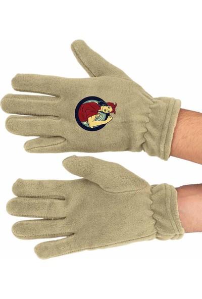 Strong Women Baskılı Kışlık Uzun Polar Eldiven BLL1003