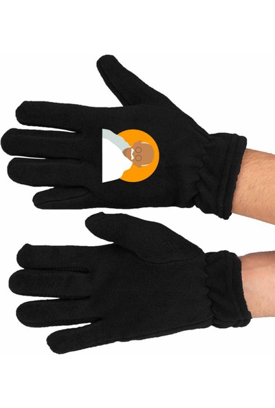 Rowalsi Gandhi Baskılı Kışlık Uzun Polar Eldiven BLL944