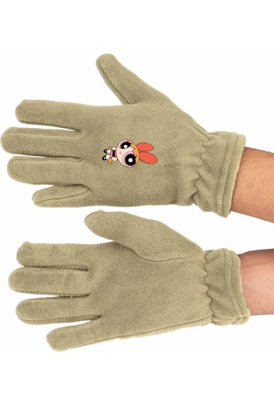 Rowalsi Powerpuff Girls Baskılı Kışlık Uzun Polar Eldiven BLL2987